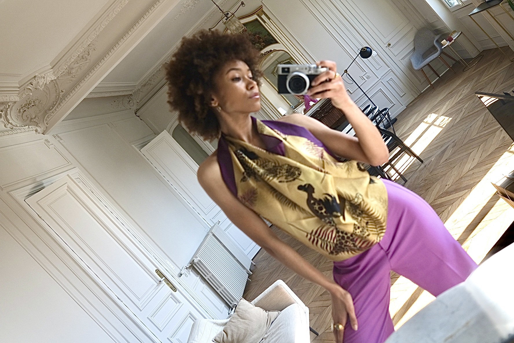 Glamorous Silk Twill Scarf in Purple and Gold That Portrays a - Etsy