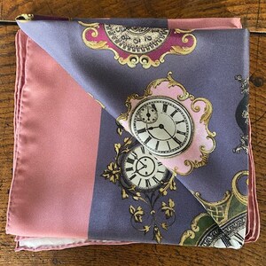 NEW Exquisite Silk Twill Scarf for Women With Vintage Clocks Pattern - Etsy