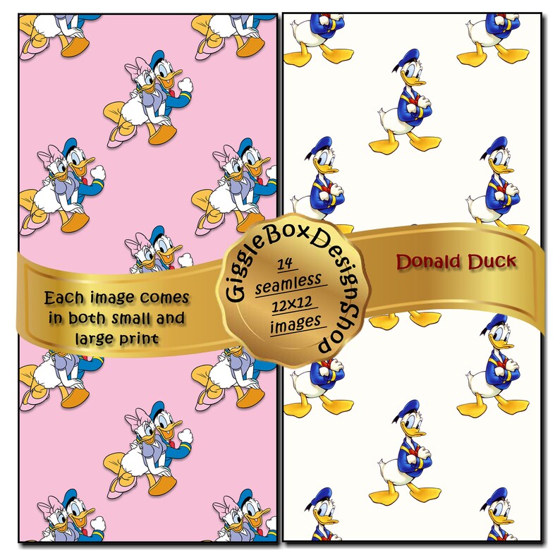 Donald Duck Seamless Party Printable Stationary Cards | Etsy