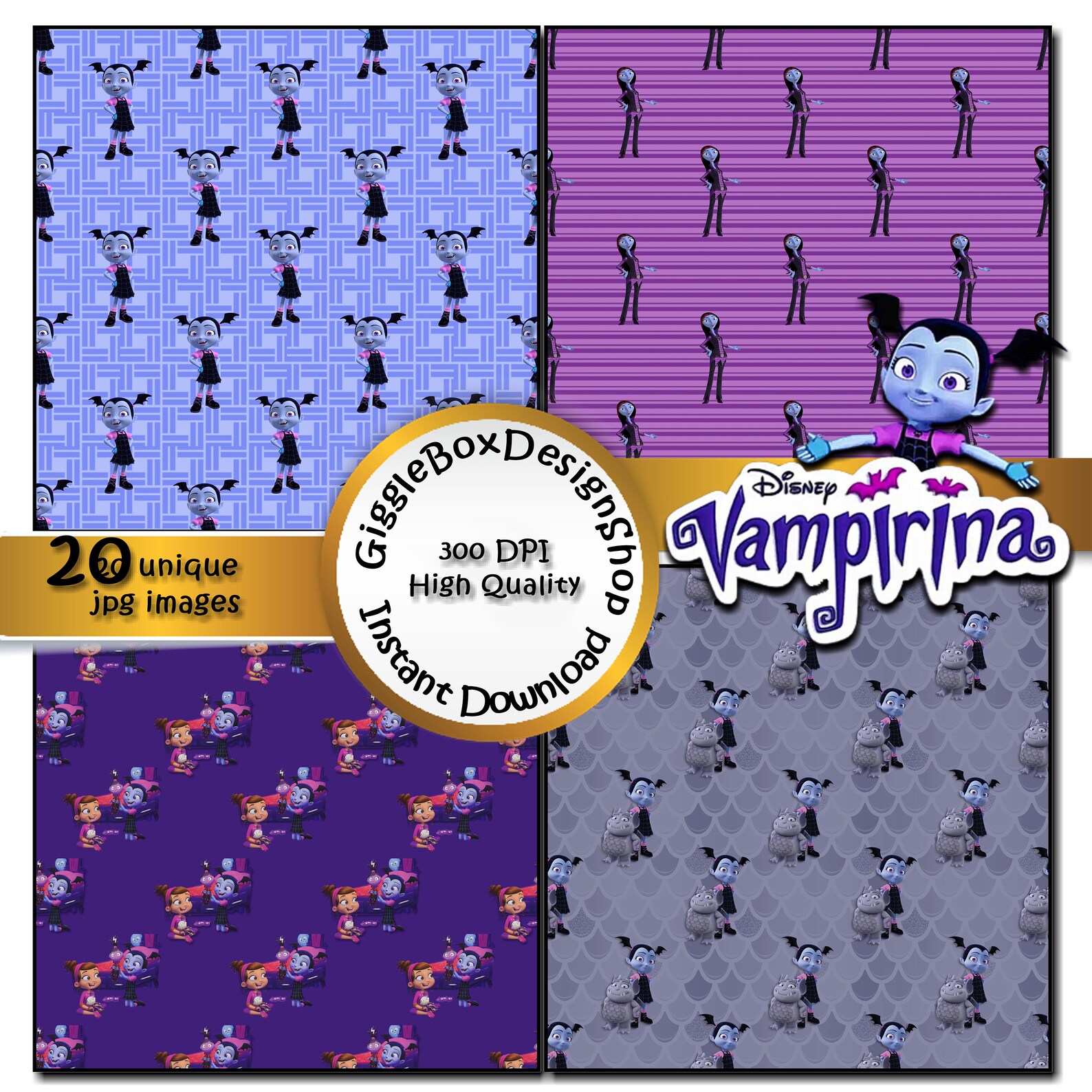 Vampirina Digital Paper Pack Gregoria Creepy Caroline - Etsy