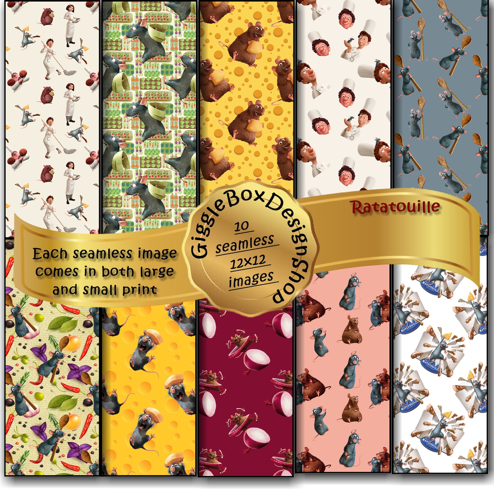 Ratatouille Seamless Digital Paper Pack - Etsy