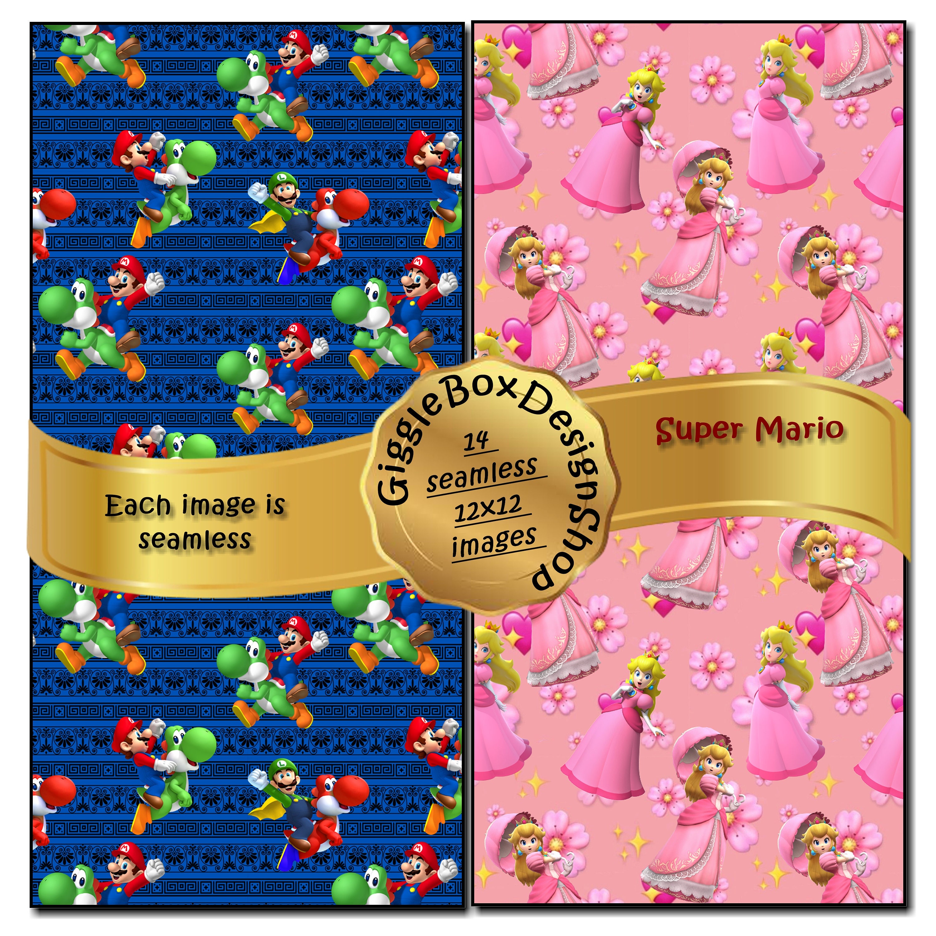 Super Mario Seamless Design Formatted for 12 X 12 by - Etsy