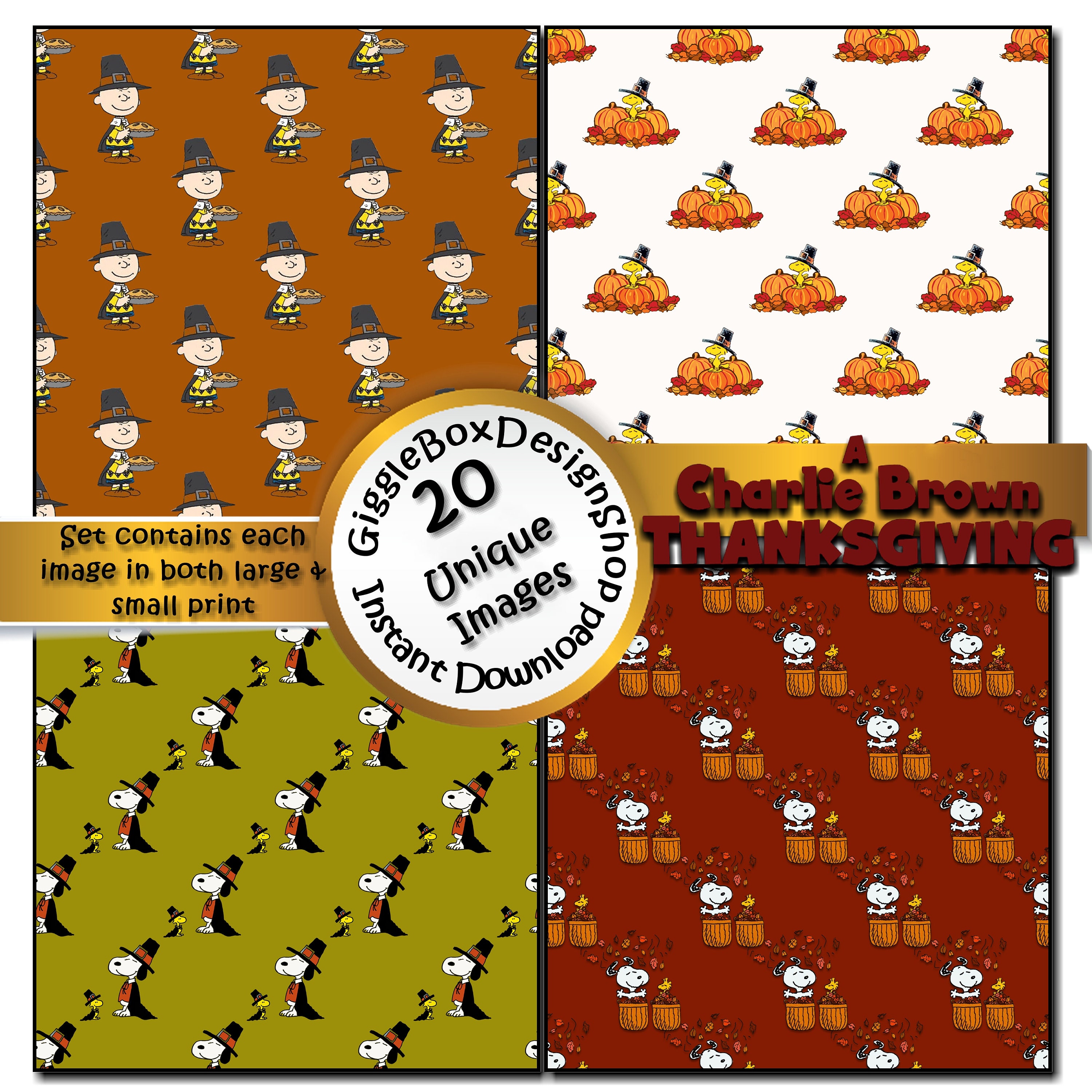 A Charlie Brown Thanksgiving Seamless Party Printable - Etsy