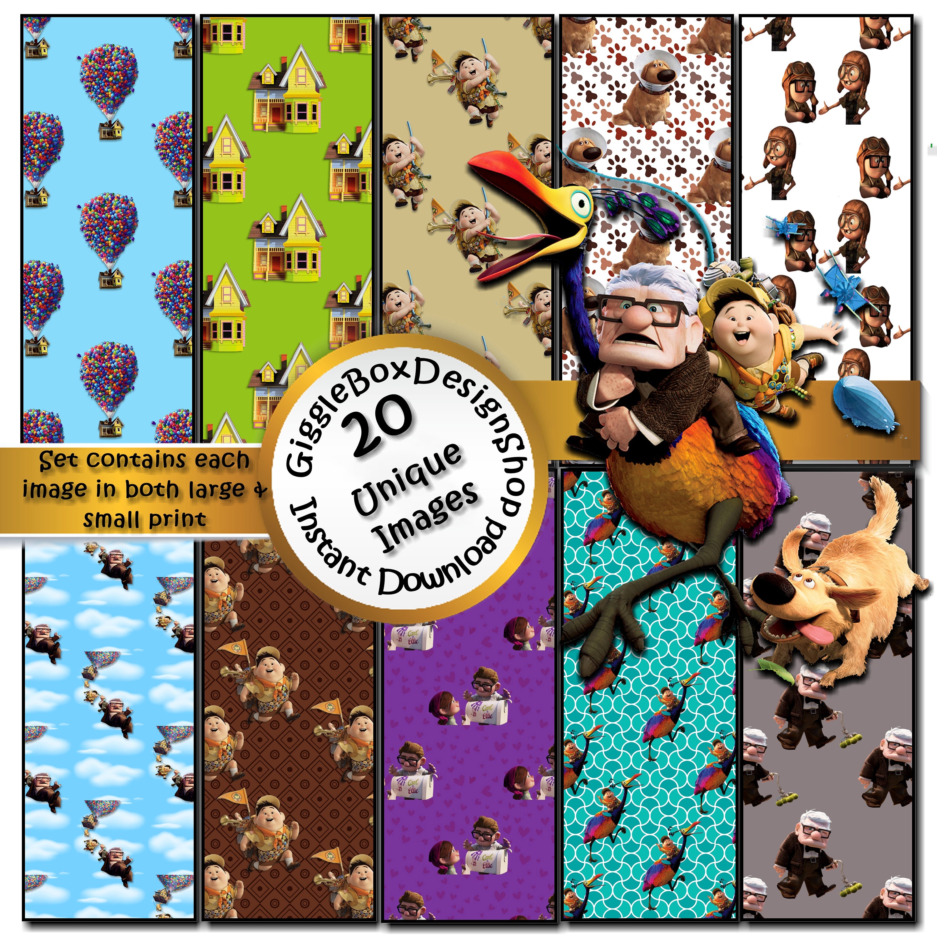 Up Party Printable Stationary Card Making Digital Paper | Etsy