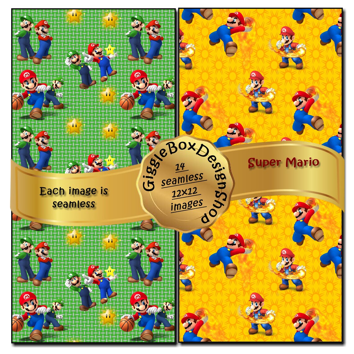 Super Mario Seamless Design Formatted for 12 X 12 by - Etsy