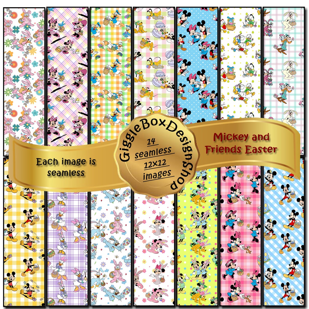 Mickey and Friends Easter Seamless Design Formatted for 12 X - Etsy