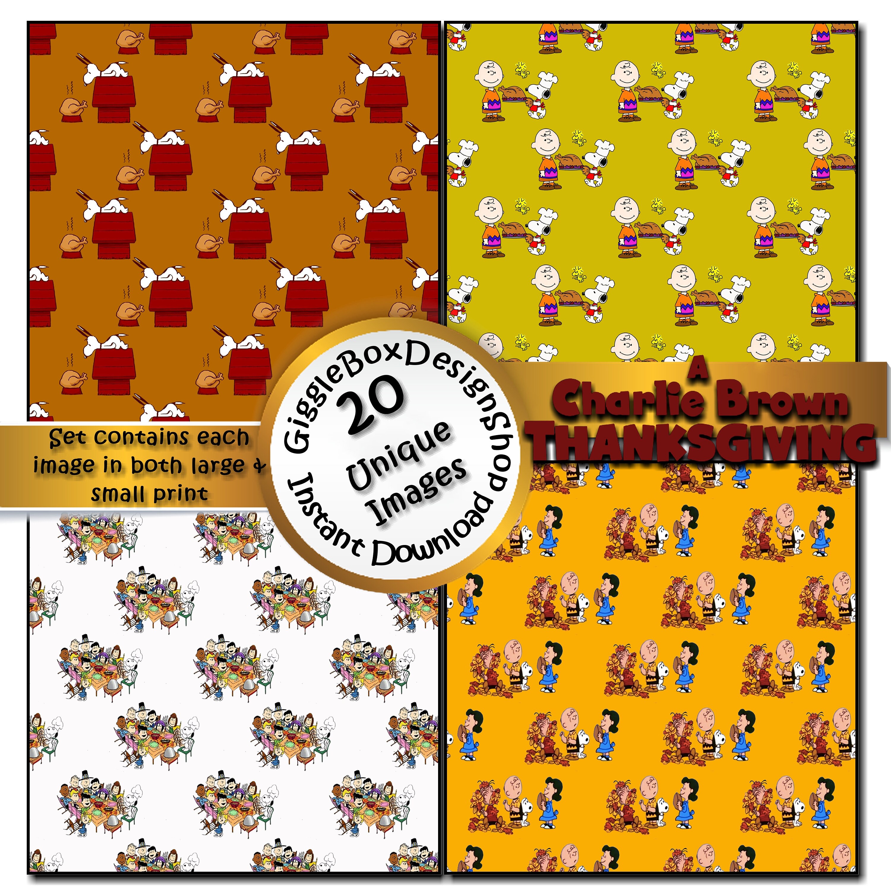 A Charlie Brown Thanksgiving Seamless Party Printable - Etsy