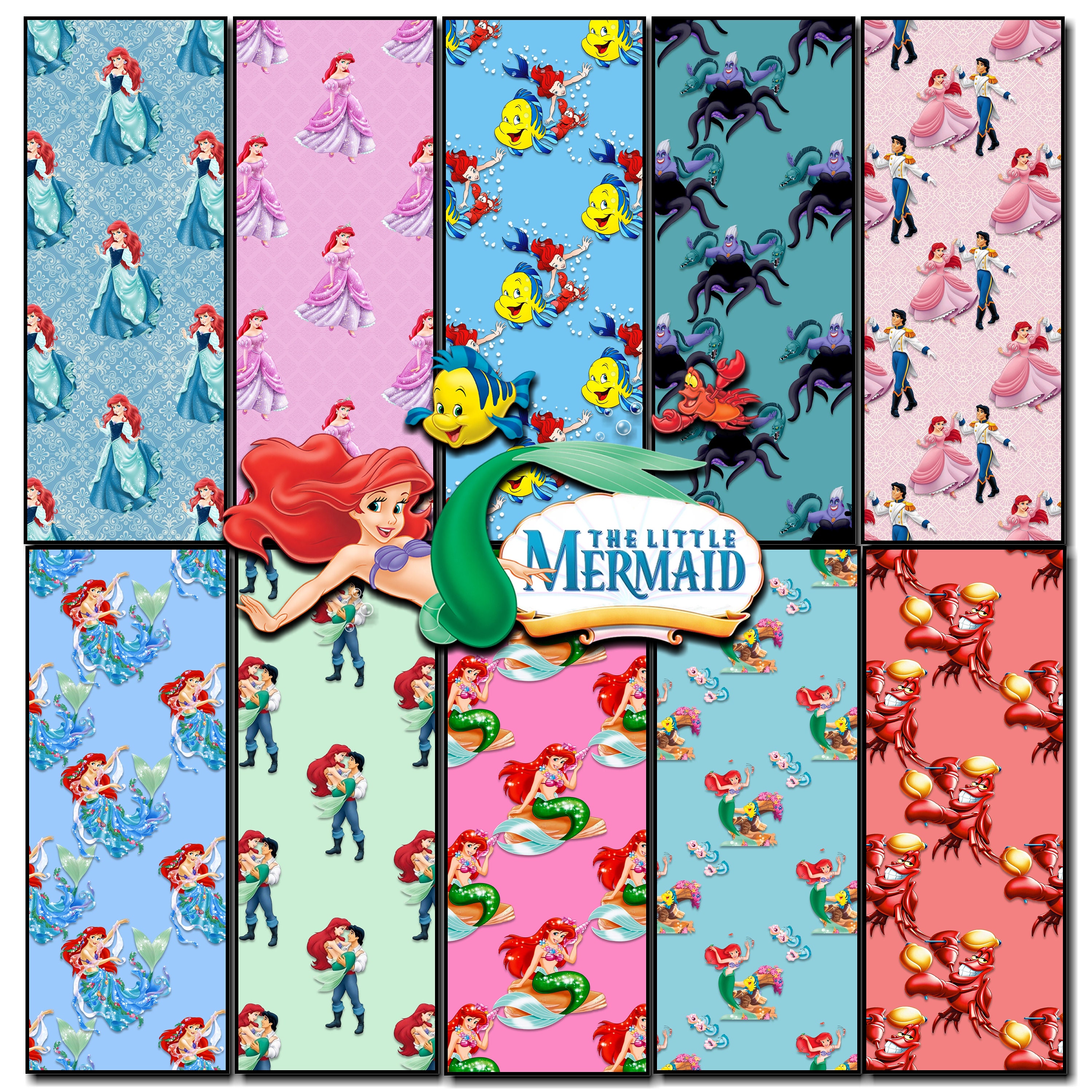 The Little Mermaid Seamless Party Printable Card Scrapbook | Etsy