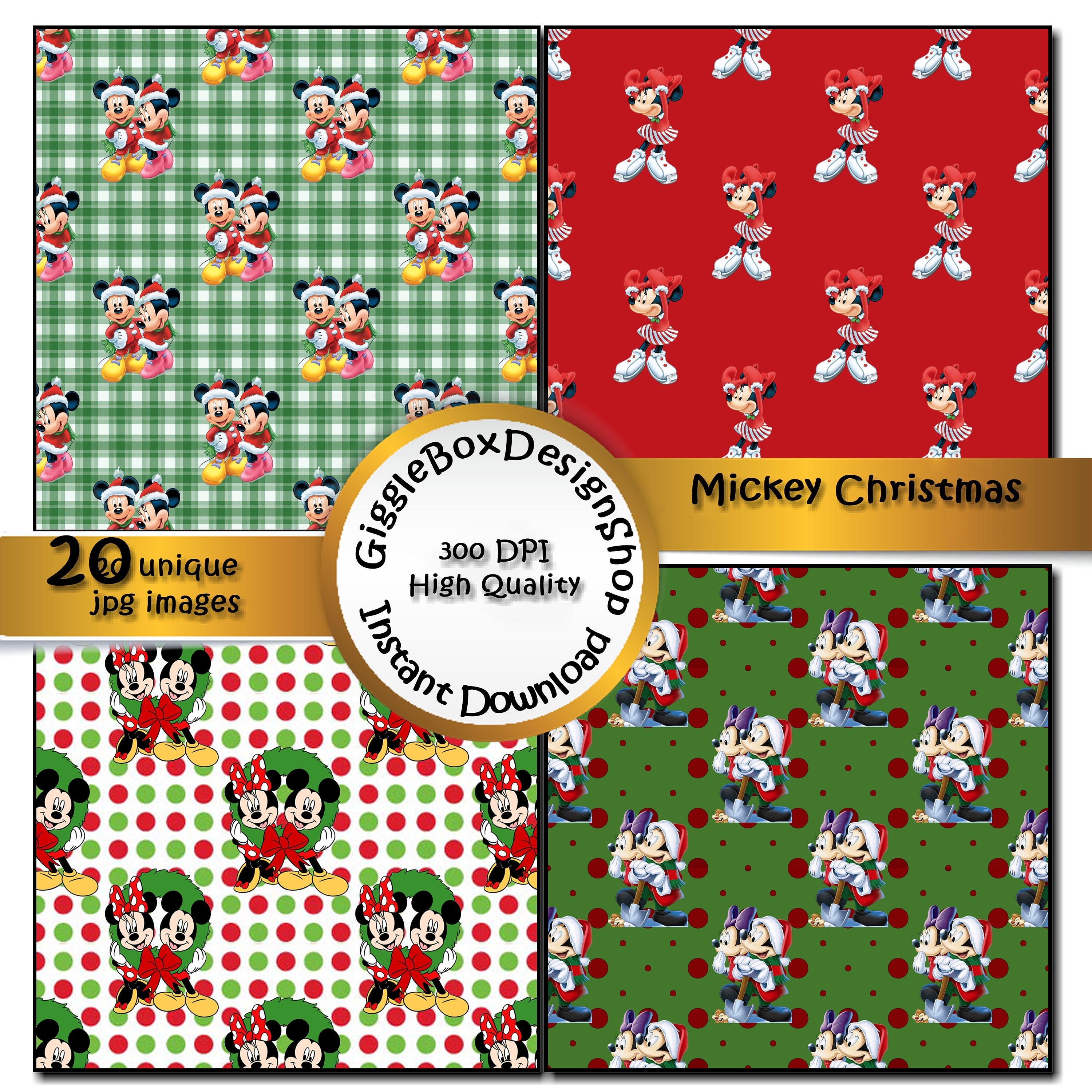 Mickey Christmas Party Printable Stationary Card Making - Etsy