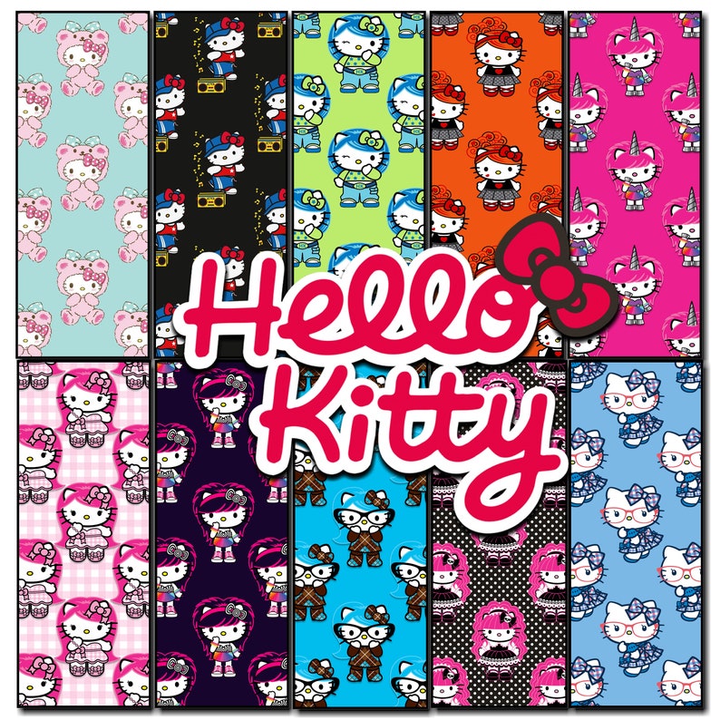 Hello Kitty Seamless digital paper pack scrapbook paper | Etsy
