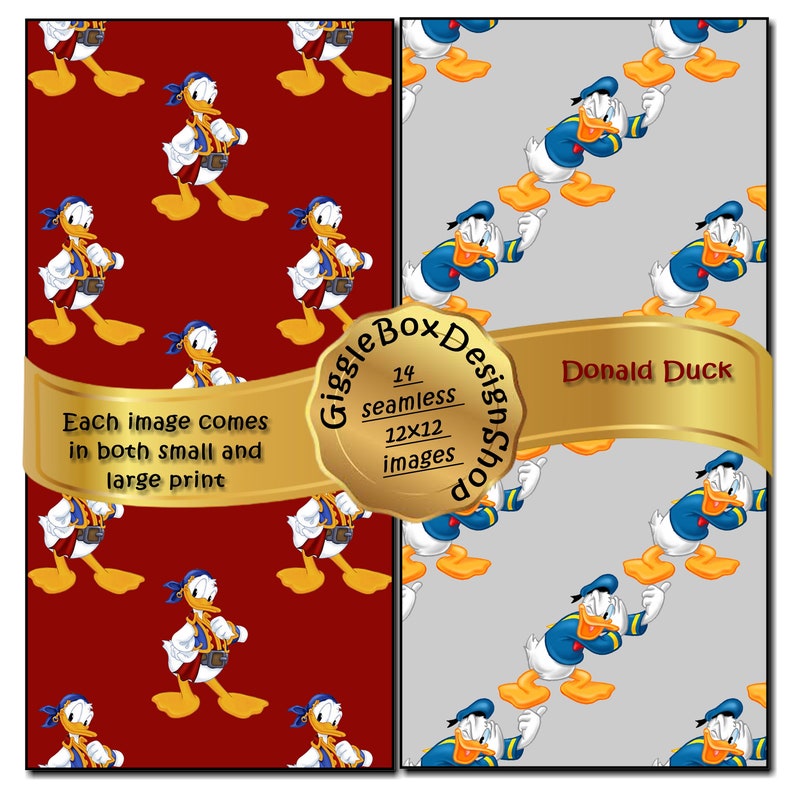 Donald Duck Seamless Party Printable Stationary Cards | Etsy