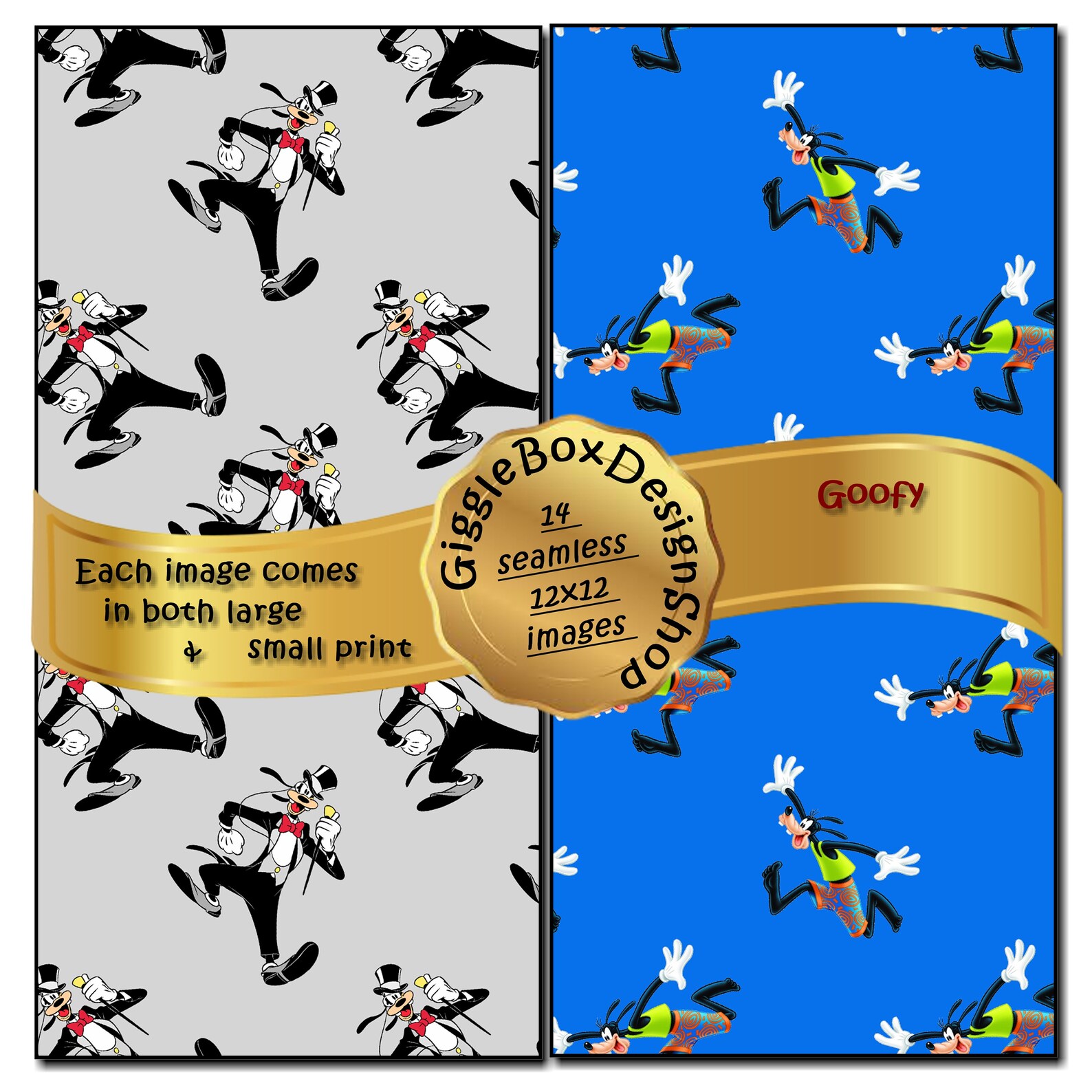 Goofy, Seamless Digital Paper Pack, Scrapbook Paper, Stationary ...