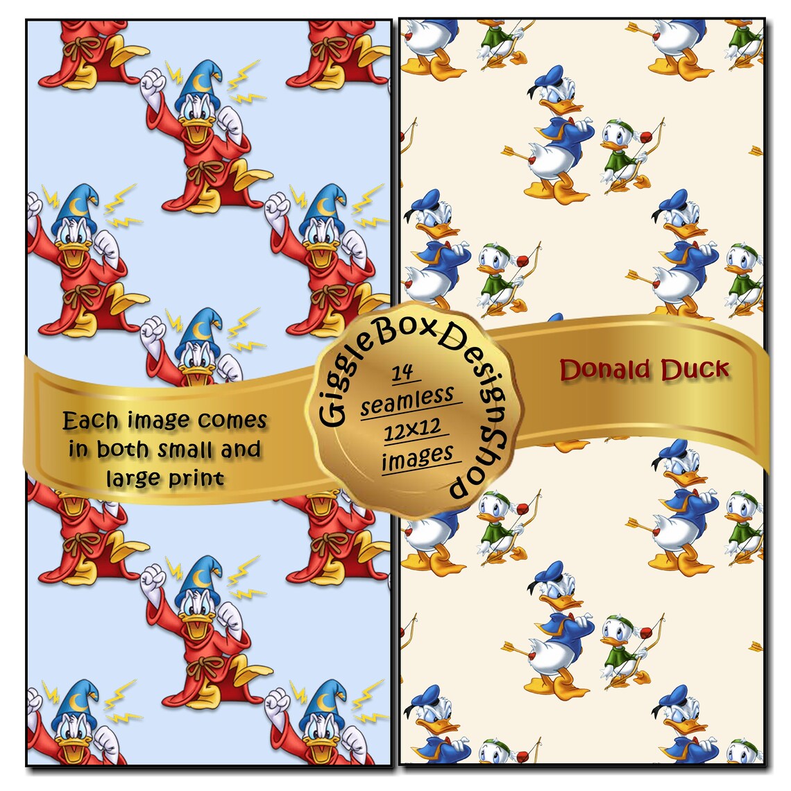 Donald Duck Seamless Party Printable Stationary Cards | Etsy