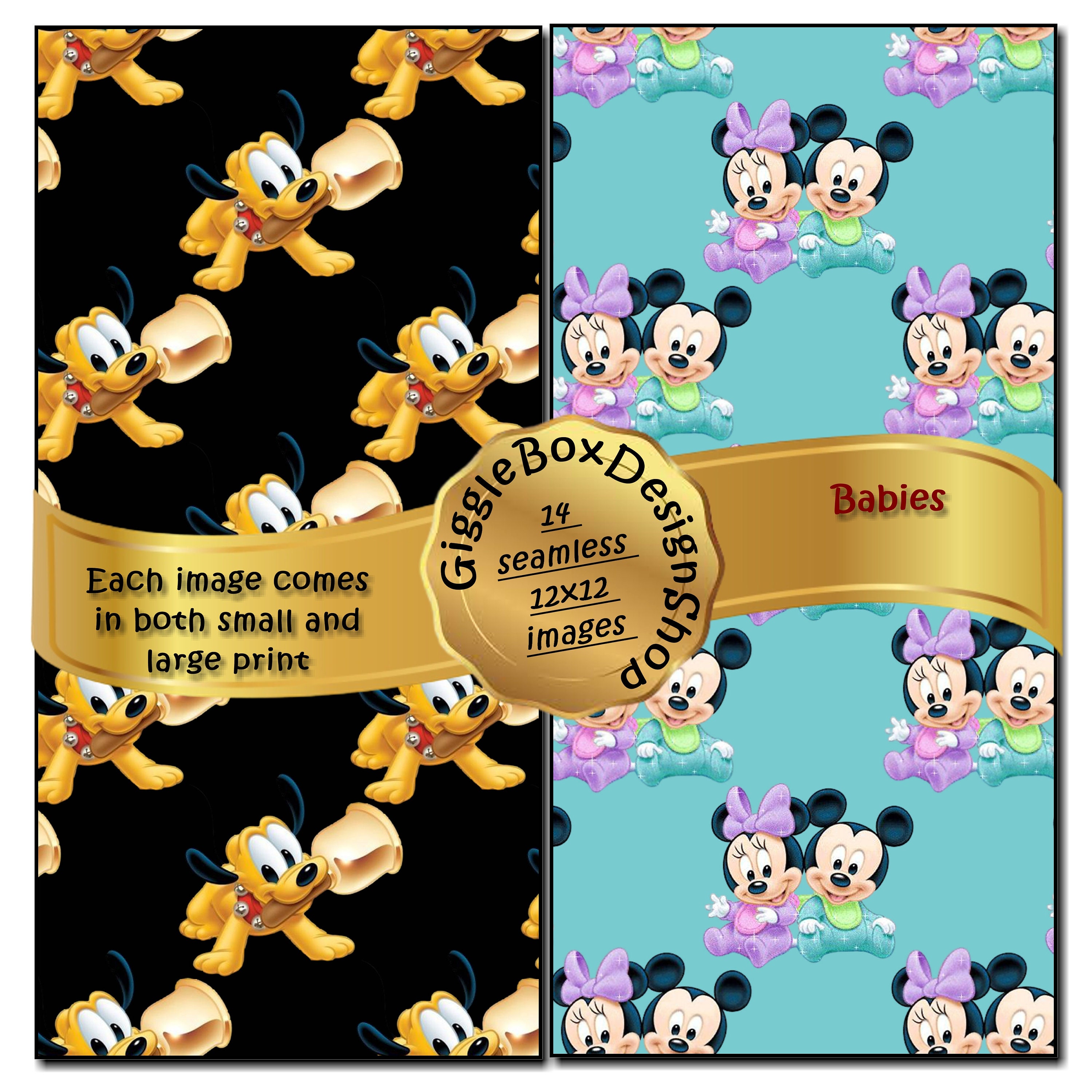 Babies Seamless Digital Paper Pack Mickey Scrapbook - Etsy
