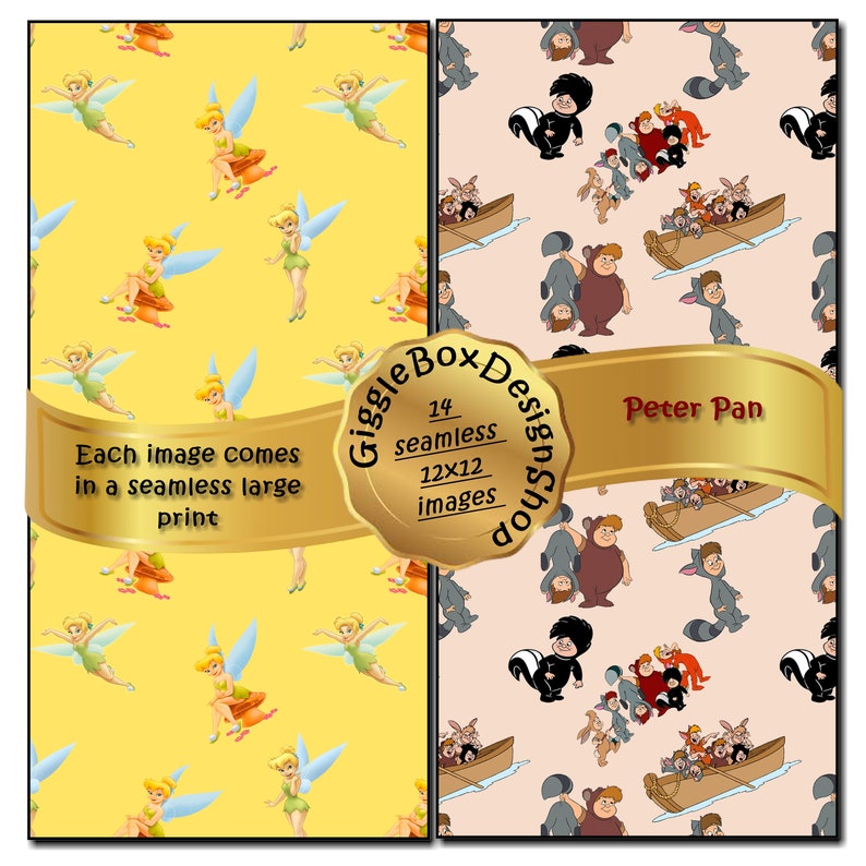Peter Pan Seamless Party Printable Stationary Card Making - Etsy