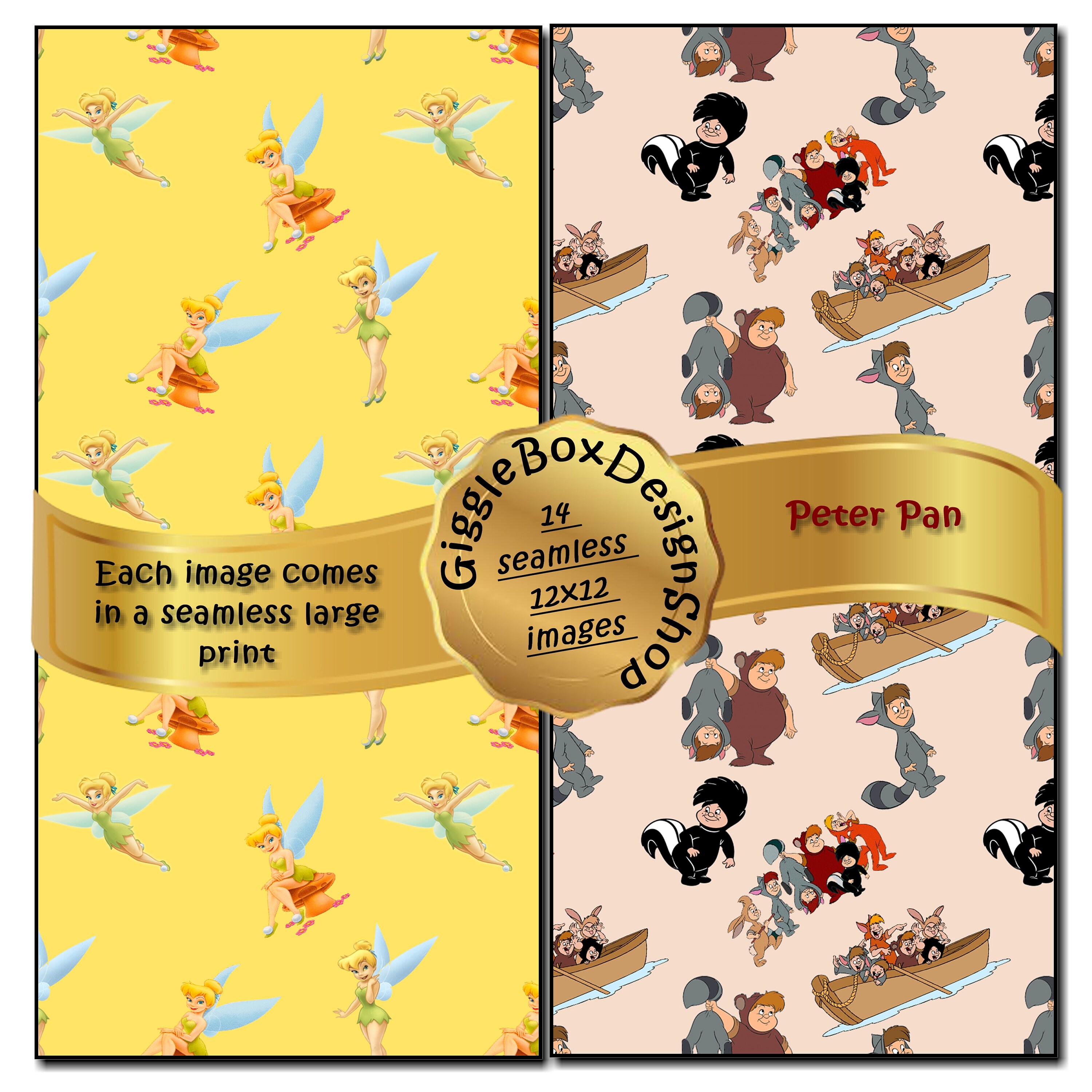 Peter Pan Seamless Party Printable Stationary Card Making - Etsy
