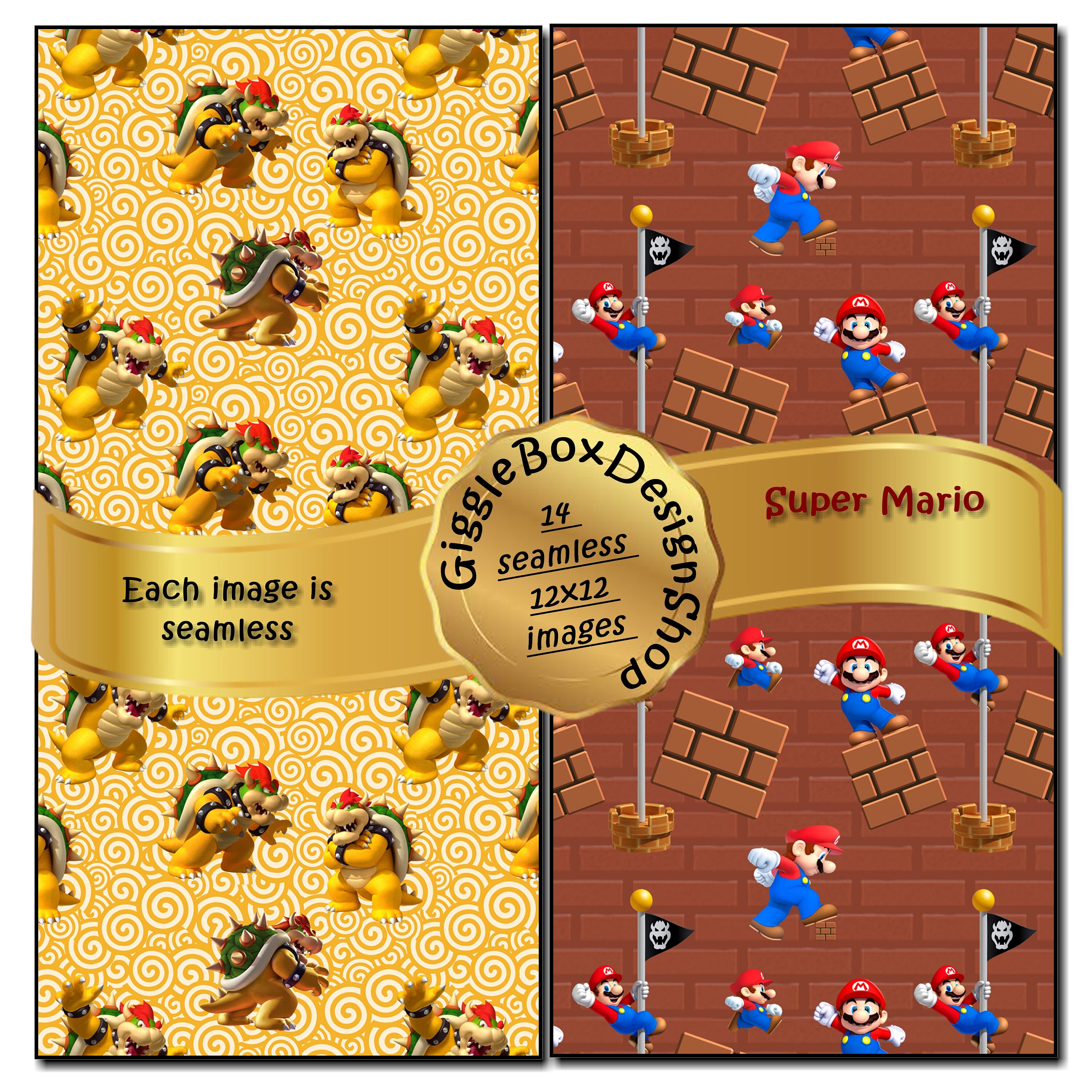 Super Mario Seamless Design Formatted for 12 X 12 by - Etsy