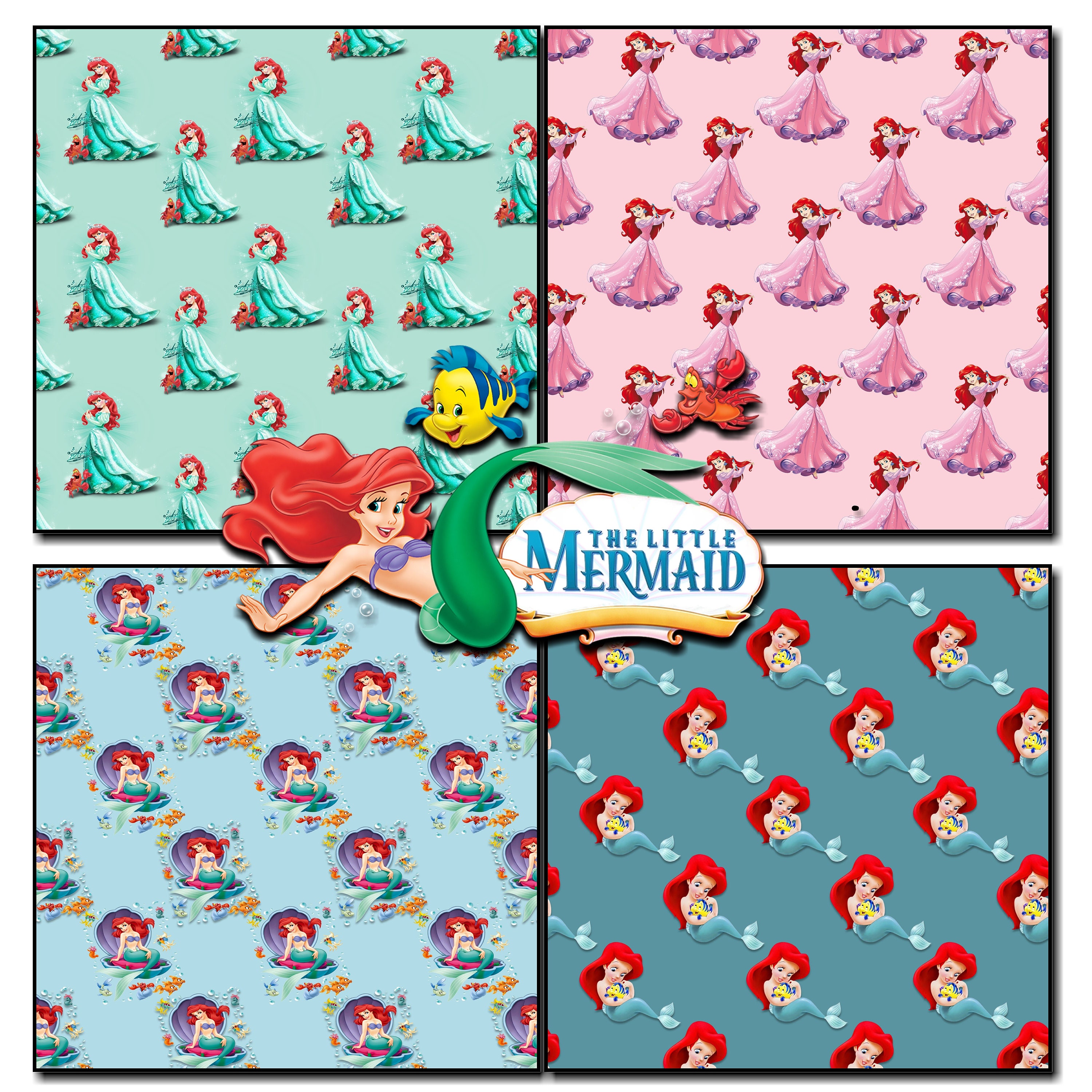 The Little Mermaid Seamless Party Printable Card Scrapbook - Etsy