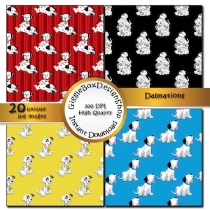 101 Dalmations, Digital Paper Pack, Scrapbook Paper, Stationary ...