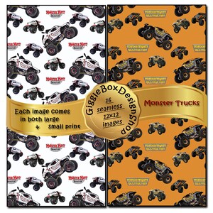 Monster Truck Monster Jam Seamless sized for 12x12 | Etsy