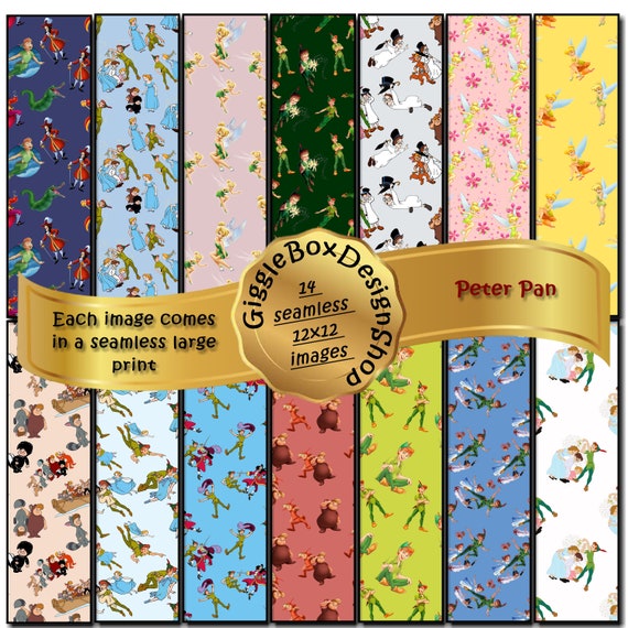 Peter Pan Seamless Party Printable Stationary Card Making - Etsy