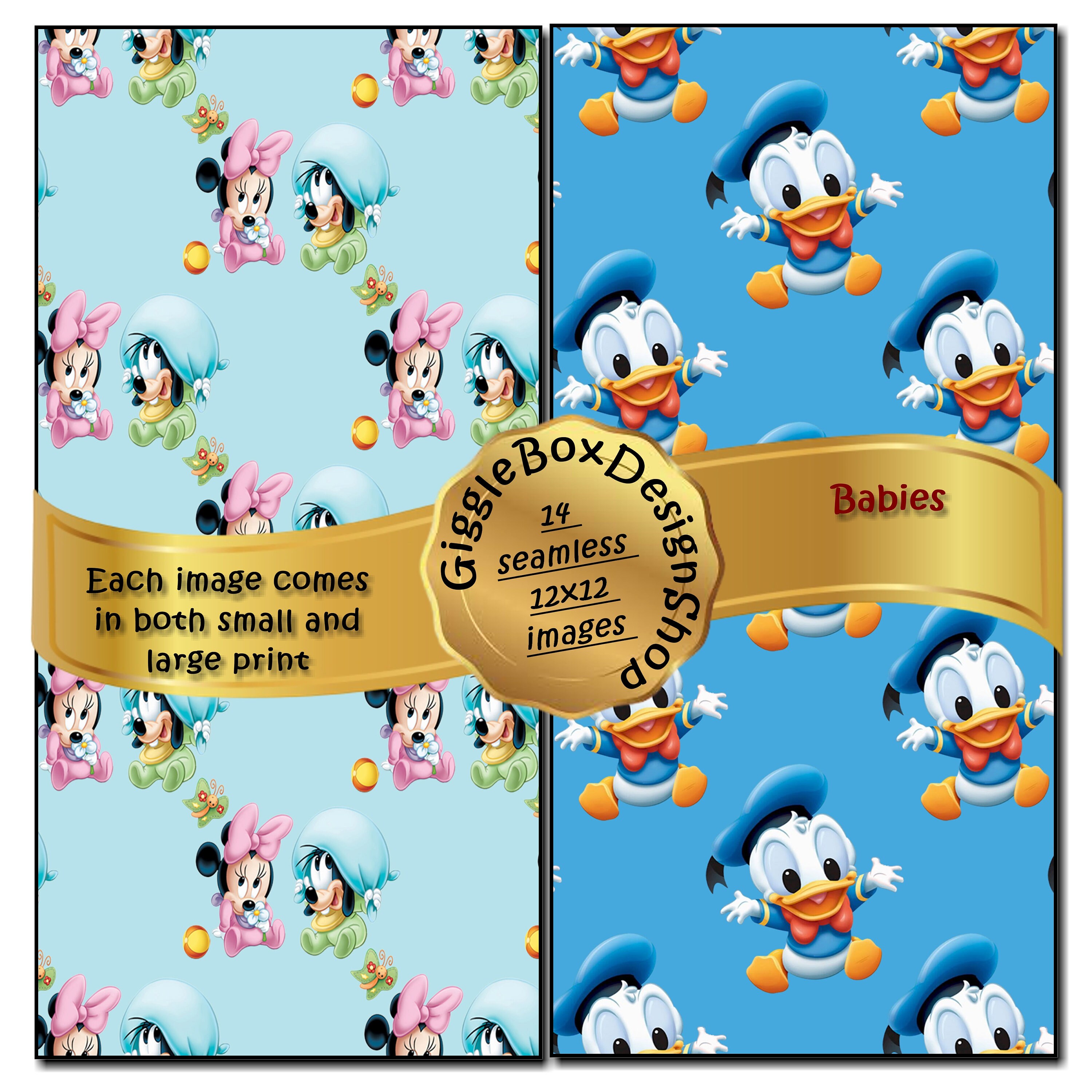 Babies Seamless Digital Paper Pack Mickey Scrapbook - Etsy