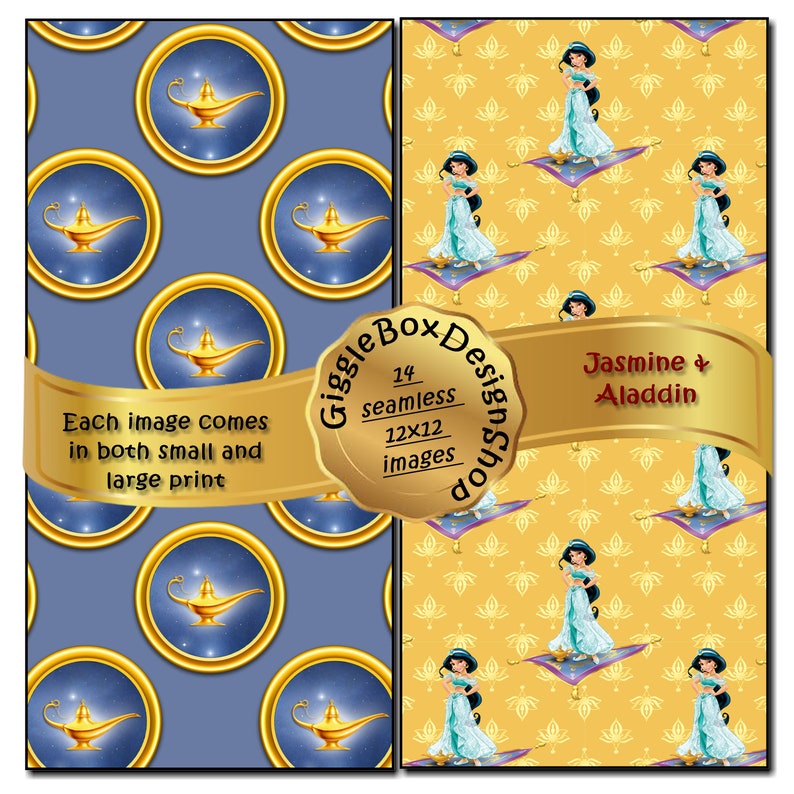 Aladdin Scrapbook Paper Digital Paper Pack Instant Download - Etsy