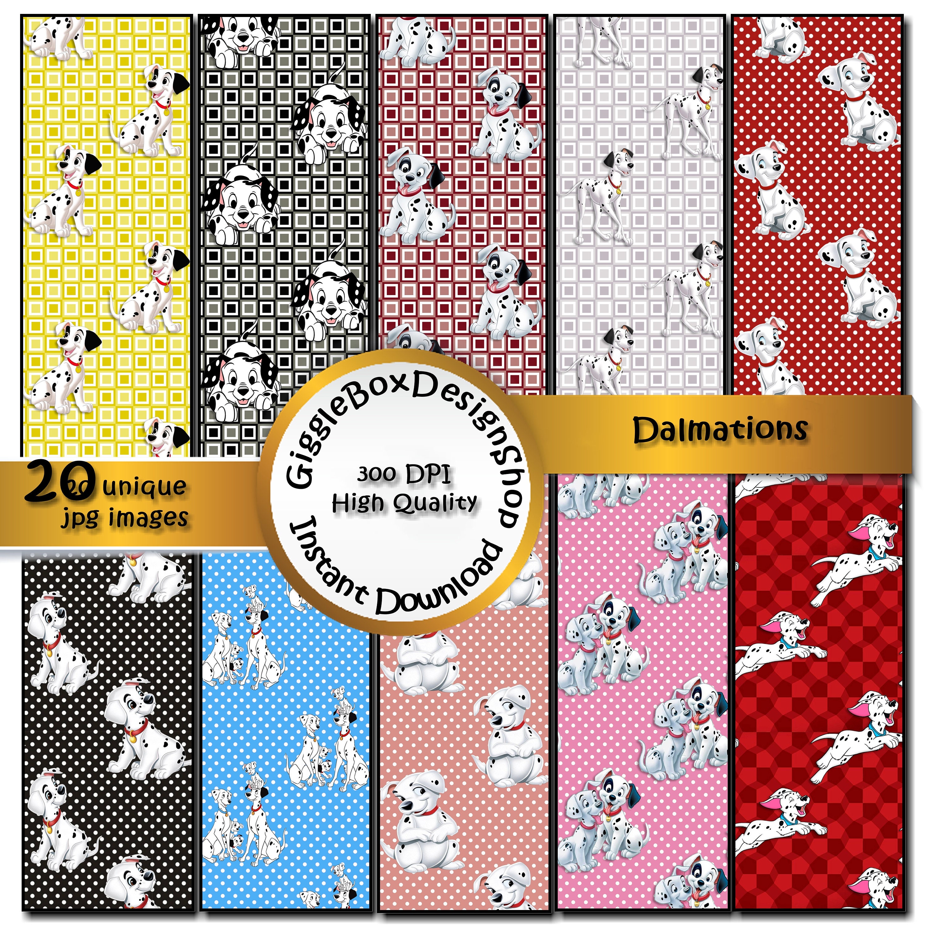 101 Dalmations Digital Paper Pack Scrapbook Paper | Etsy