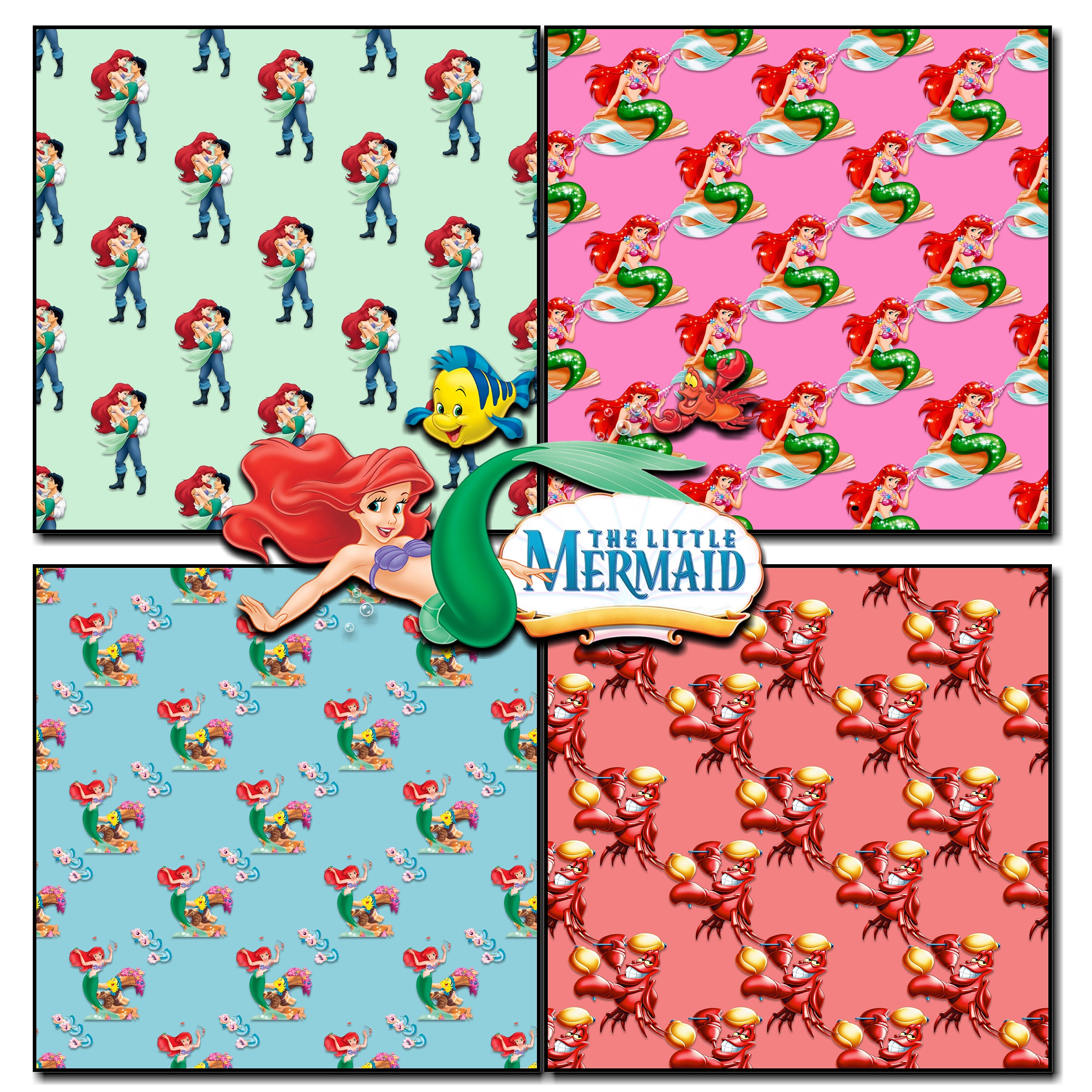 The Little Mermaid Seamless Party Printable Card Scrapbook | Etsy