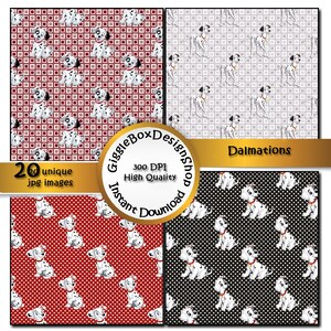 101 Dalmations, Digital Paper Pack, Scrapbook Paper, Stationary ...