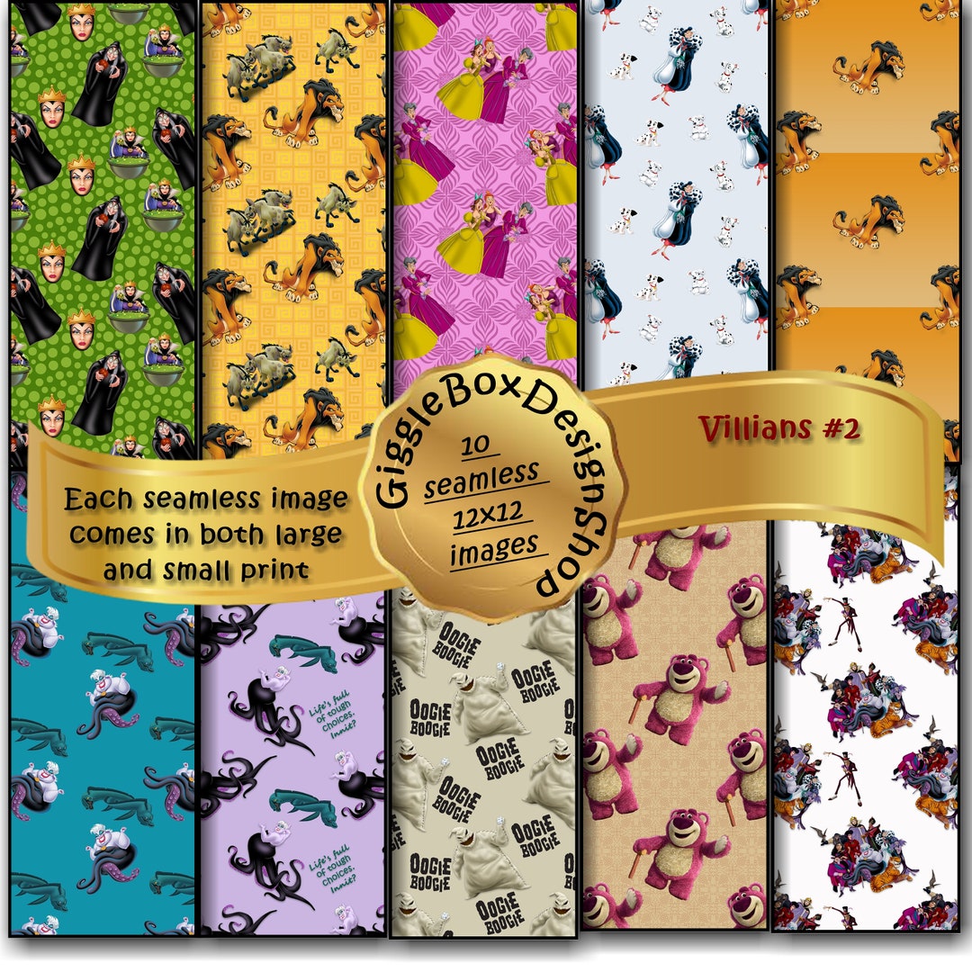 Villans Scrapbook Paper, Digital Paper, Digital Image, Jpg Image ...