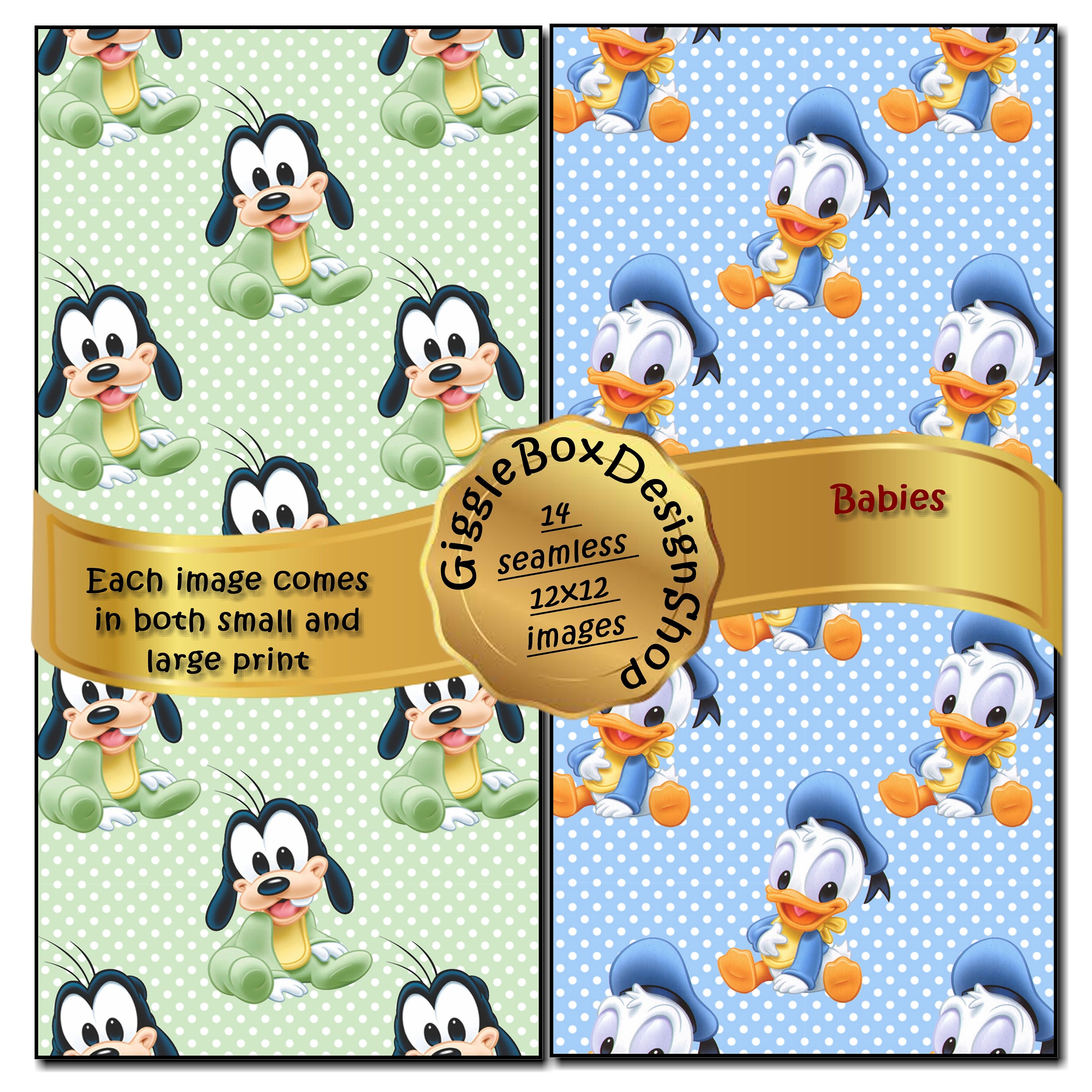 Babies Seamless Digital Paper Pack Mickey Scrapbook - Etsy