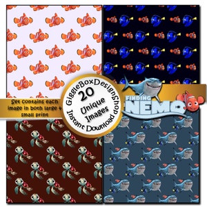 Finding Nemo Seamless Party Printable, Stationary, Cards, Digital Paper ...