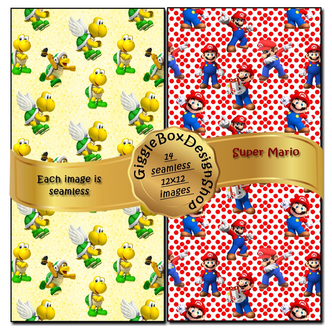 Super Mario Seamless Design Formatted for 12 X 12 by - Etsy