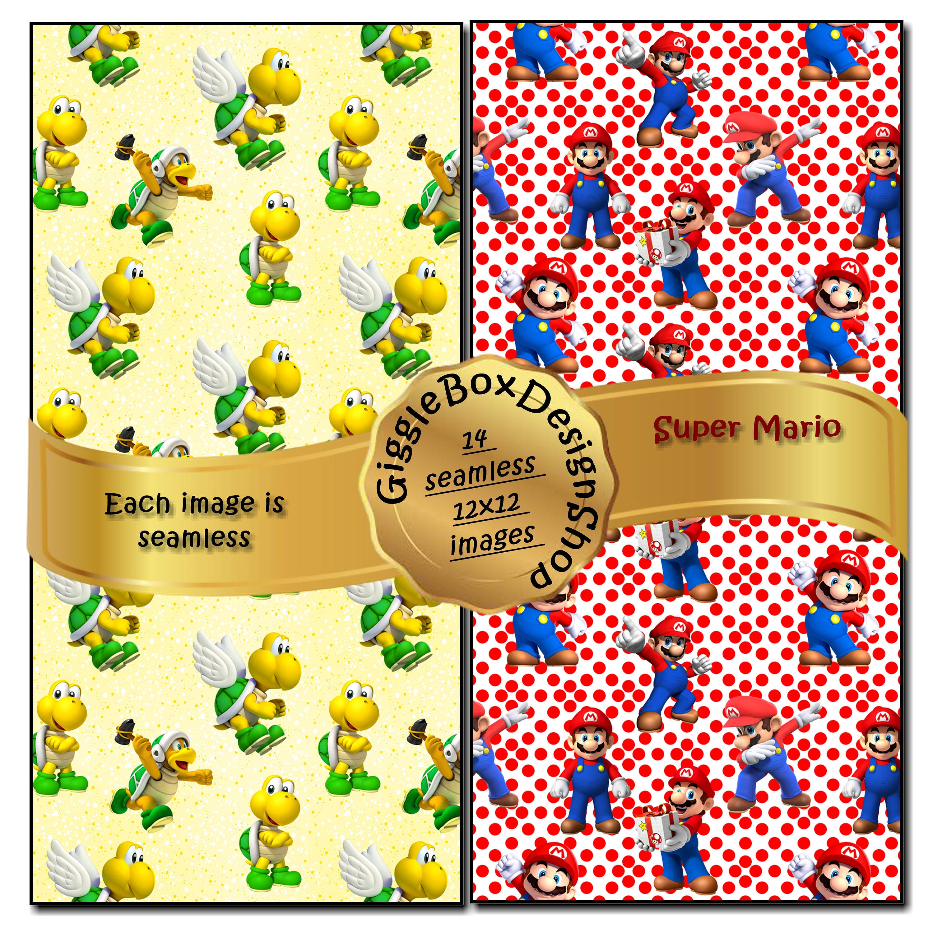 Super Mario Seamless Design Formatted for 12 X 12 by - Etsy