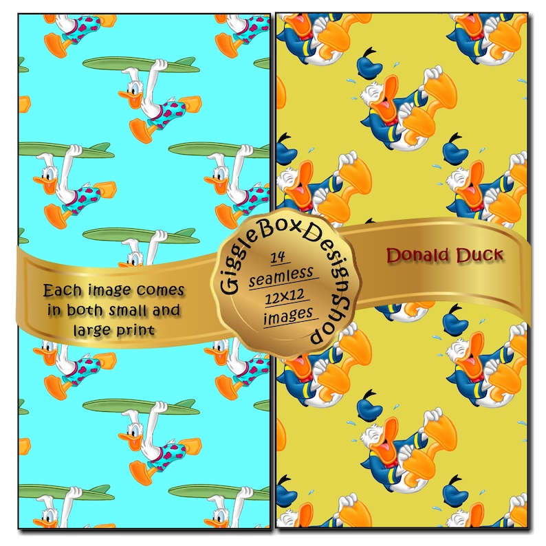 Donald Duck Seamless Party Printable Stationary Cards | Etsy