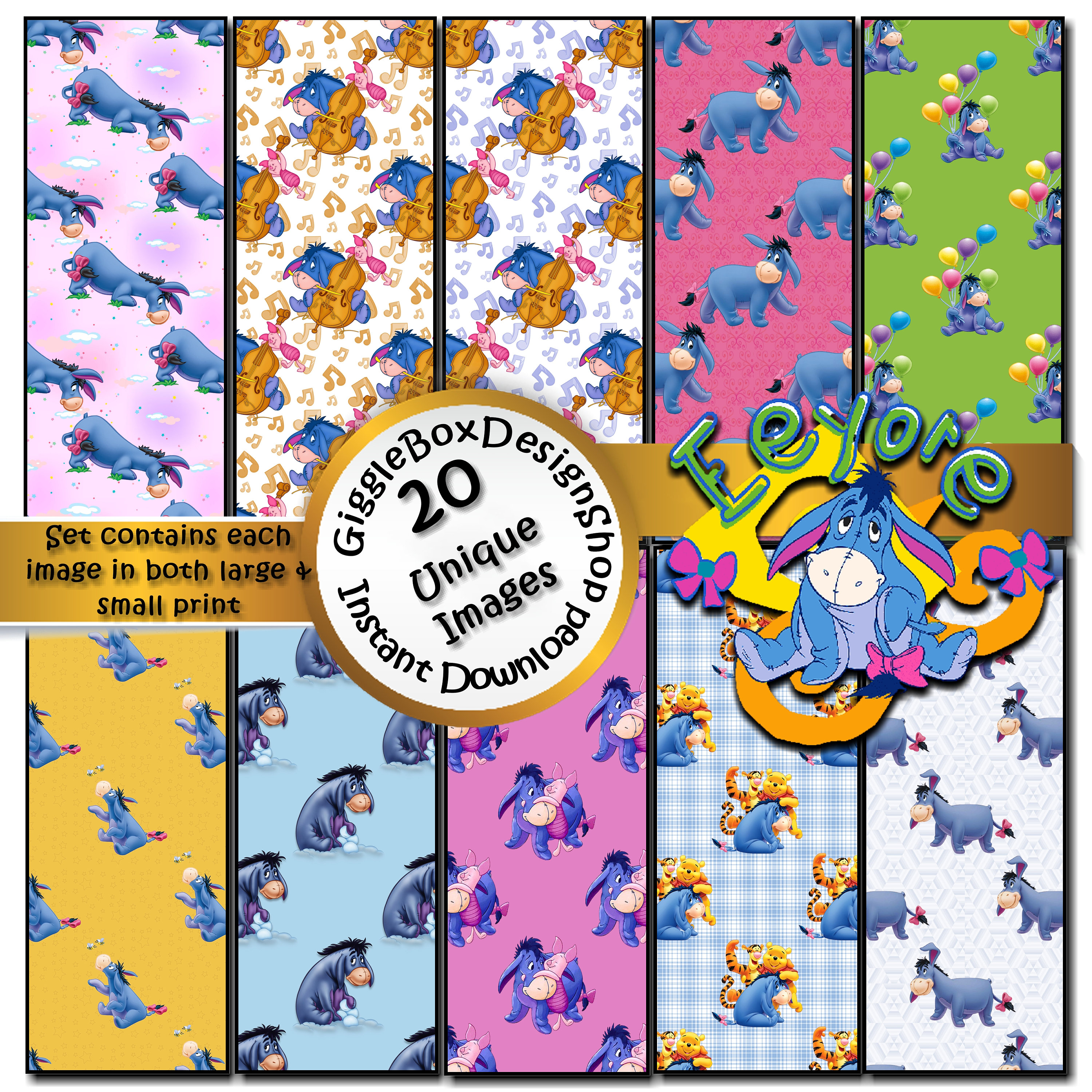 Eeyore Just Eeyore Seamless Party Printable Stationary | Etsy