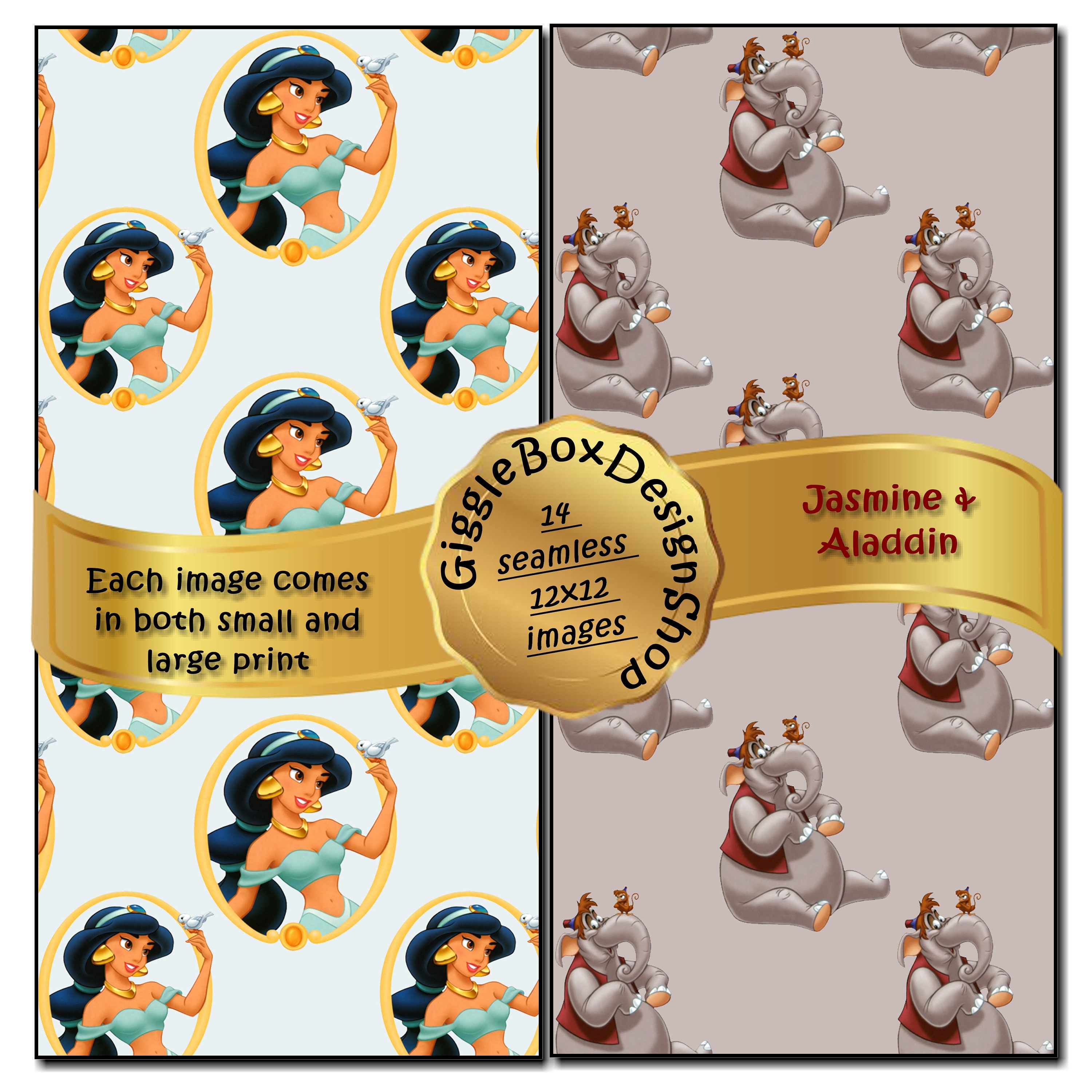 Aladdin Scrapbook Paper Digital Paper Pack Instant Download - Etsy