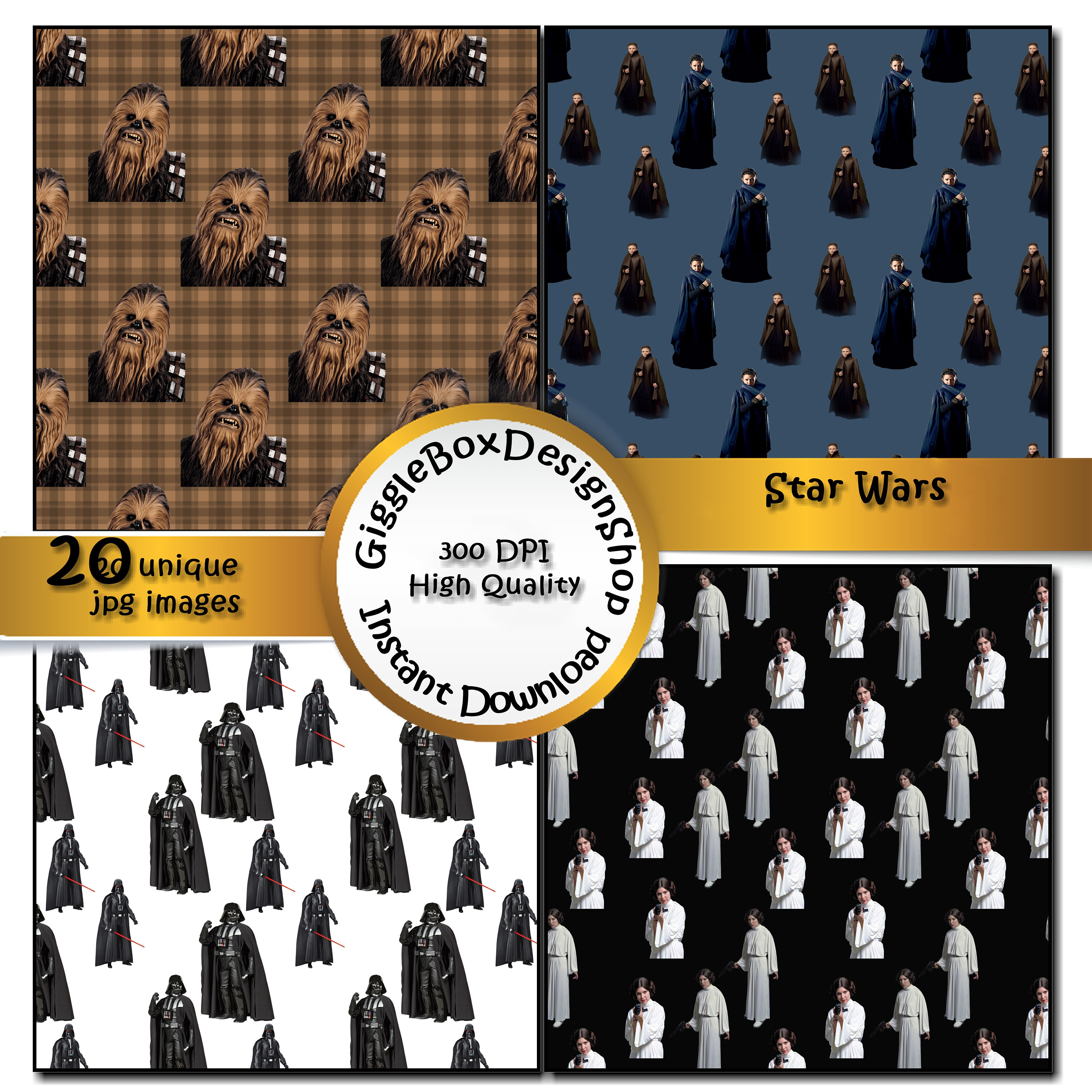 Star Wars Party Printable Stationary Card Making Digital - Etsy