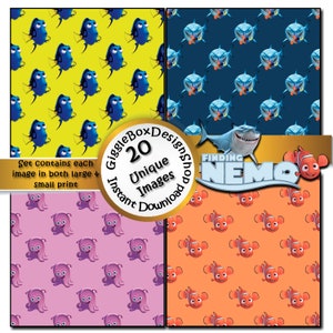 Finding Nemo Seamless Party Printable, Stationary, Cards, Digital Paper ...