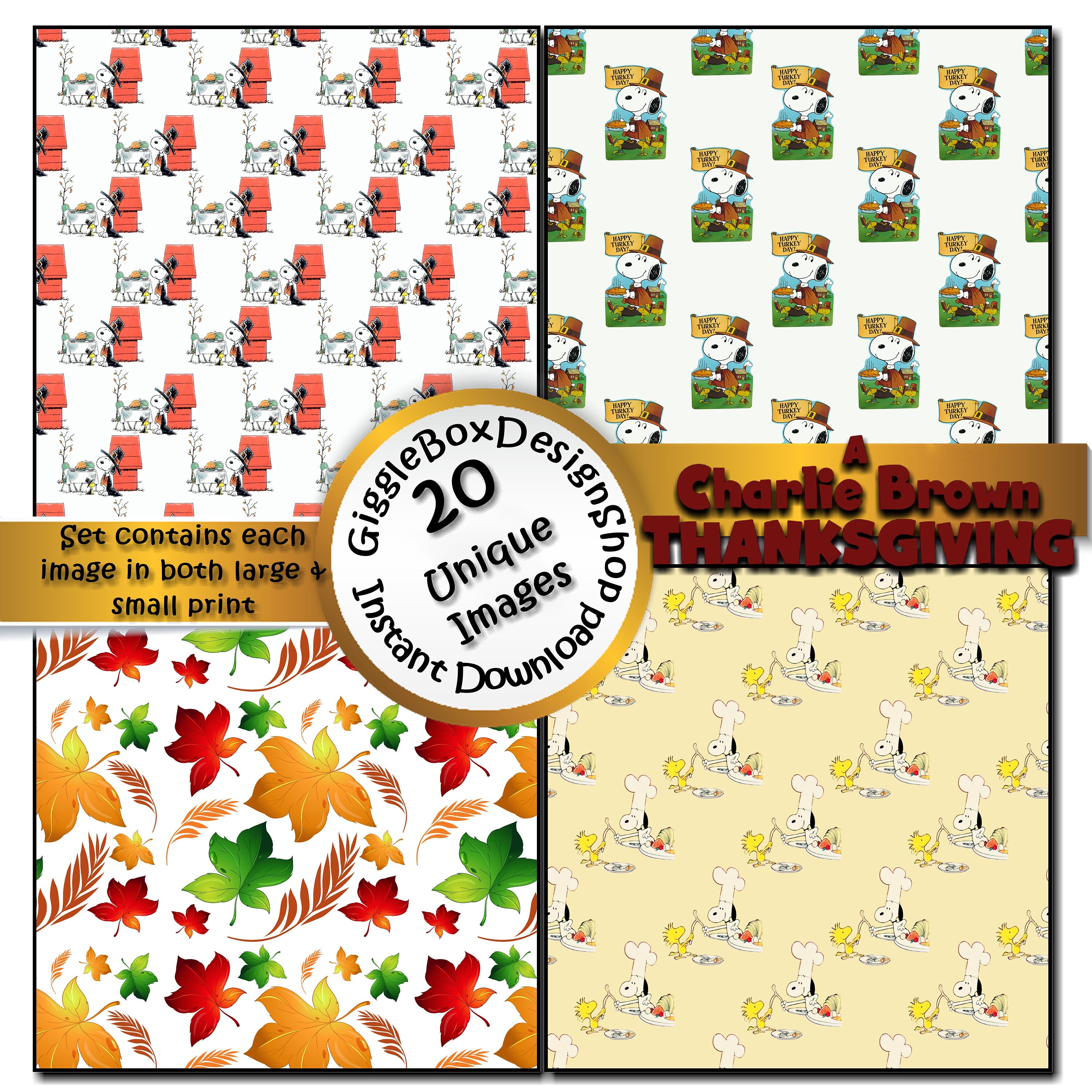 A Charlie Brown Thanksgiving Seamless Party Printable - Etsy