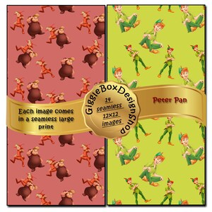 Peter Pan Seamless Party Printable, Stationary, Card Making, Digital ...