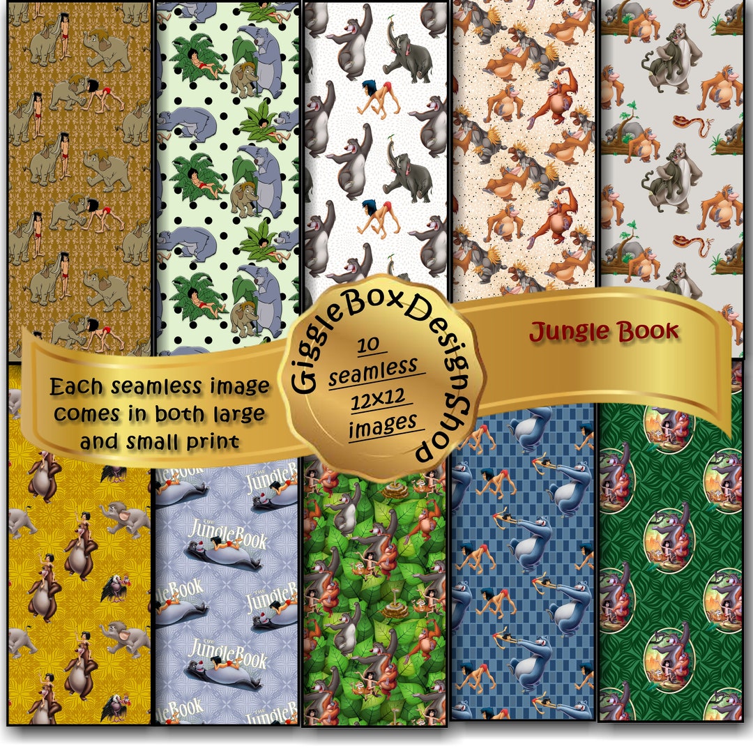 The Jungle Book Seamless Party Printable, Stationary, Card Making ...