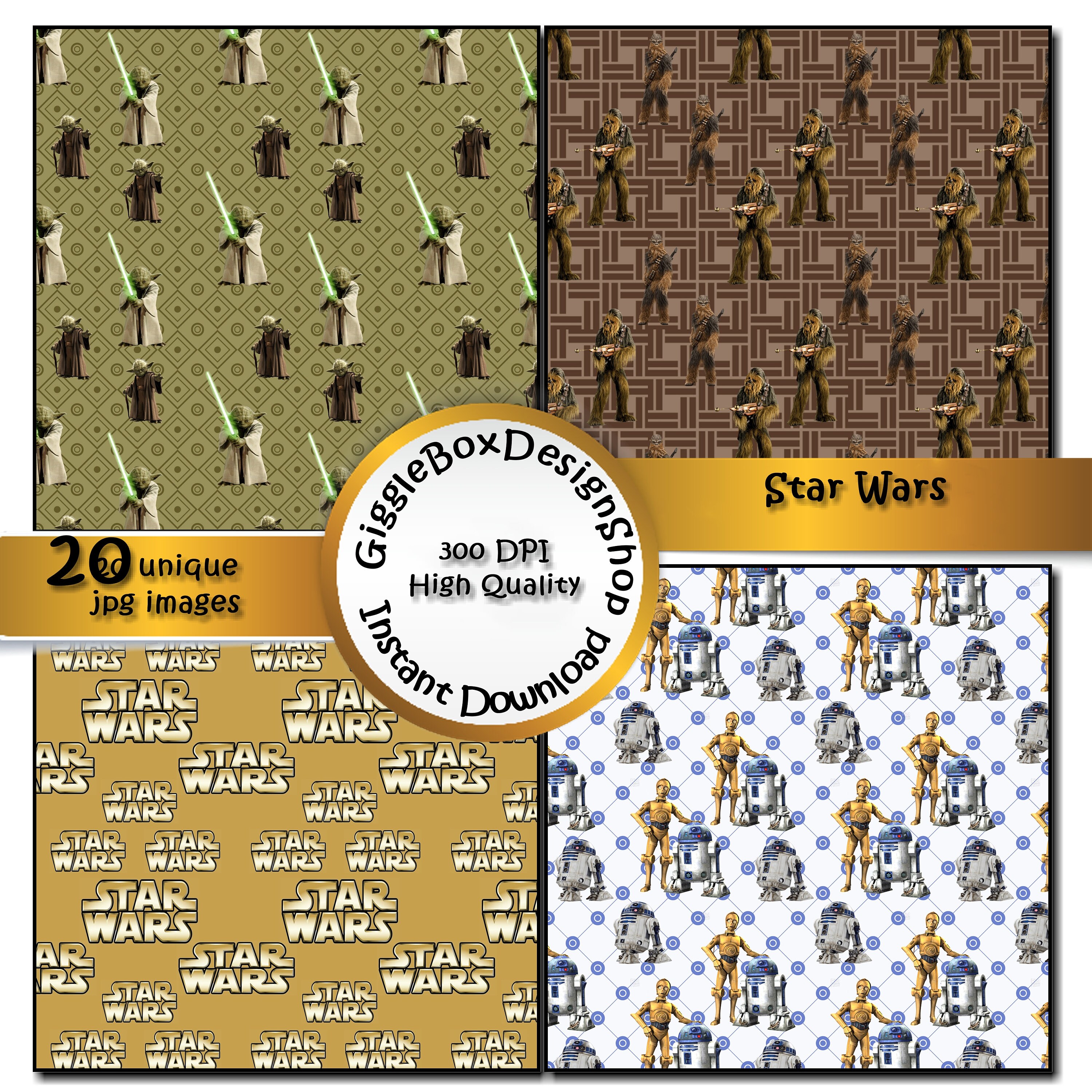 Star Wars Party Printable Stationary Card Making Digital - Etsy