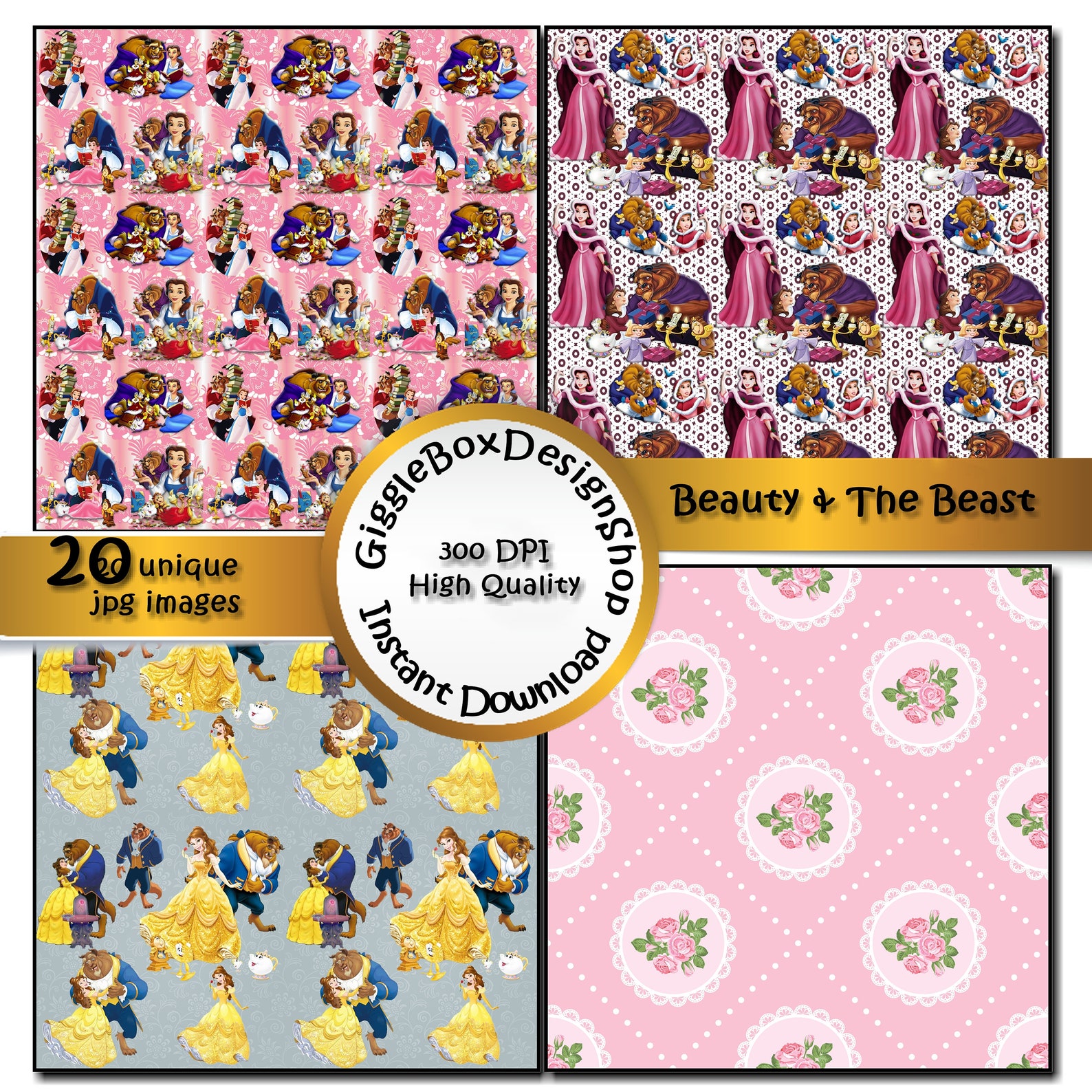 Beauty and the Beast Party Printable Card Makingcardstock - Etsy