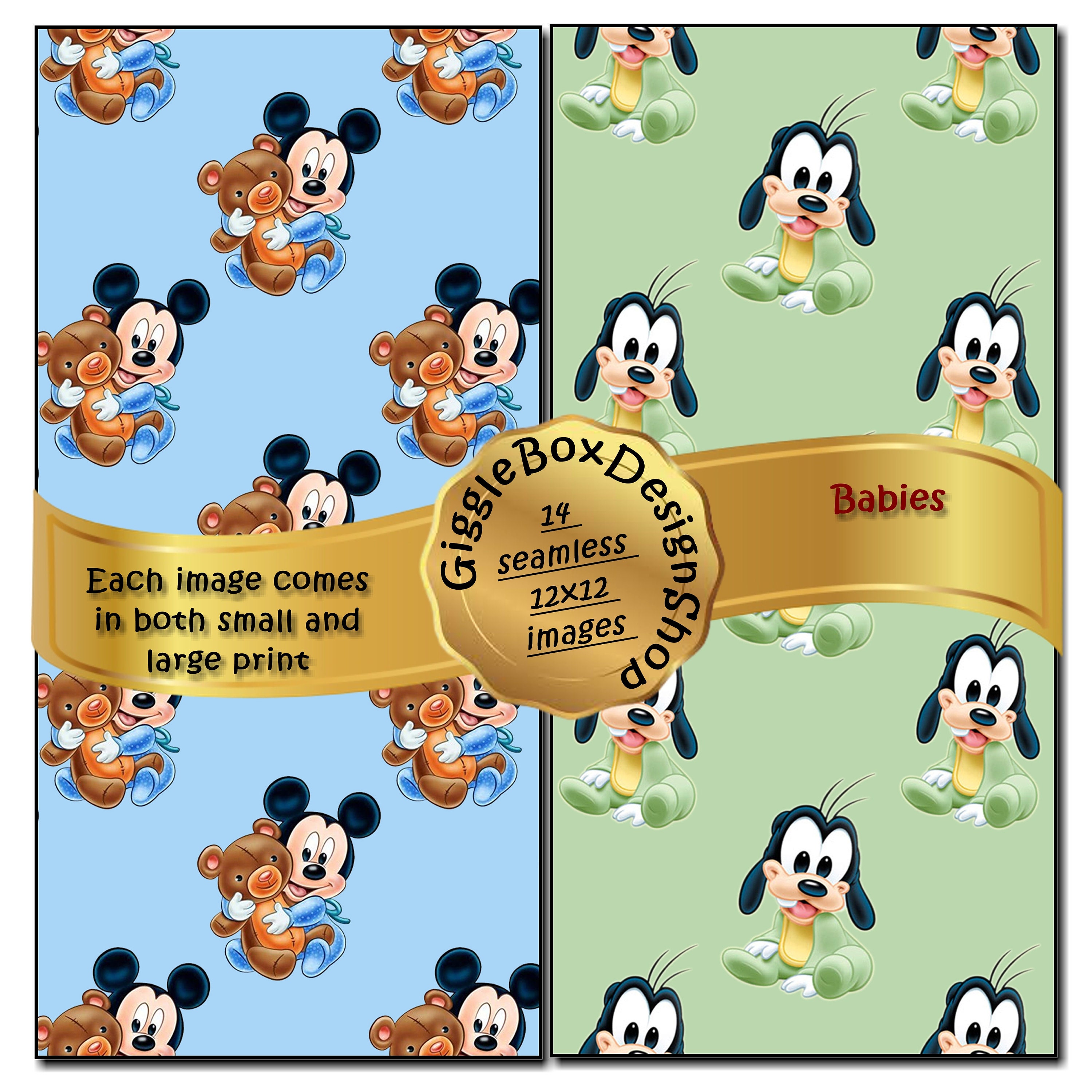 Babies Seamless Digital Paper Pack Mickey Scrapbook - Etsy