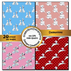 101 Dalmations, Digital Paper Pack, Scrapbook Paper, Stationary ...