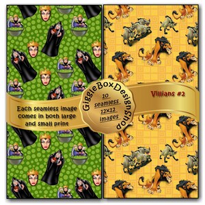 Villans Scrapbook Paper, Digital Paper, Digital Image, Jpg Image ...