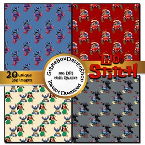 Lilo & Stitch Seamless , Digital Paper Pack, Scrapbook Paper Wrapping ...