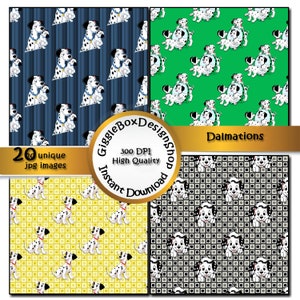101 Dalmations, Digital Paper Pack, Scrapbook Paper, Stationary ...